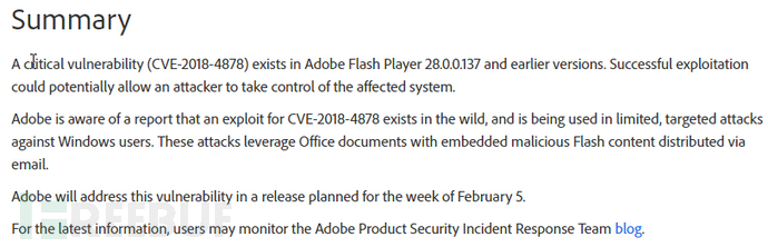 Flash 0Day漏洞（CVE-2018-4878）原理及利用代码分析 - FreeBuf网络安全行业门户