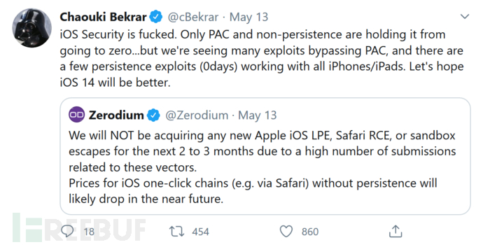 “网络军火商”Zerodium：iOS漏洞太多了，我们收不过来了 - FreeBuf网络安全行业门户