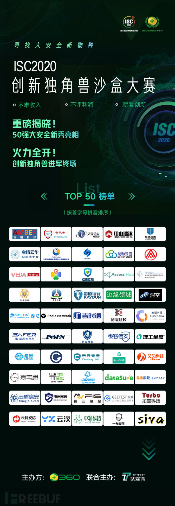 五十强新秀亮相 ISC 2020创新独角兽-沙盒大赛复赛火力全开 - FreeBuf网络安全行业门户