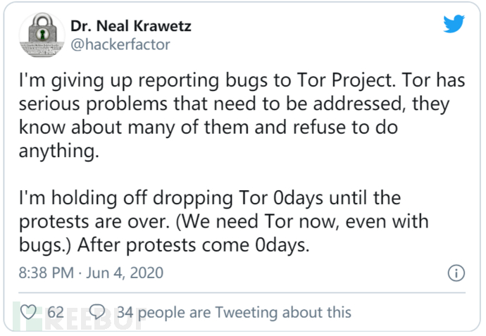 安全专家披露Tor浏览器0-day漏洞详情 - FreeBuf网络安全行业门户