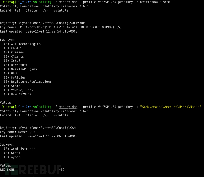 从一道CTF学习Volatility取证注册表 - FreeBuf网络安全行业门户