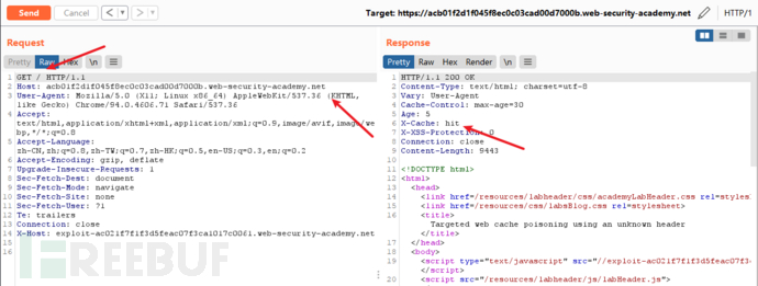 PortSwigger之Web缓存中毒+HTTP主机头攻击实验记录 - FreeBuf网络安全行业门户