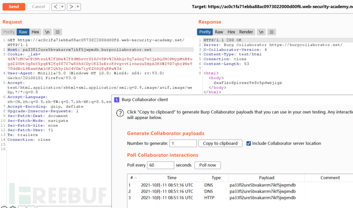 PortSwigger之Web缓存中毒+HTTP主机头攻击实验记录 - FreeBuf网络安全行业门户