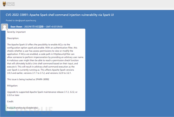 CVE-2022-33891 Apache Spark shell命令注入漏洞分析 - FreeBuf网络安全行业门户