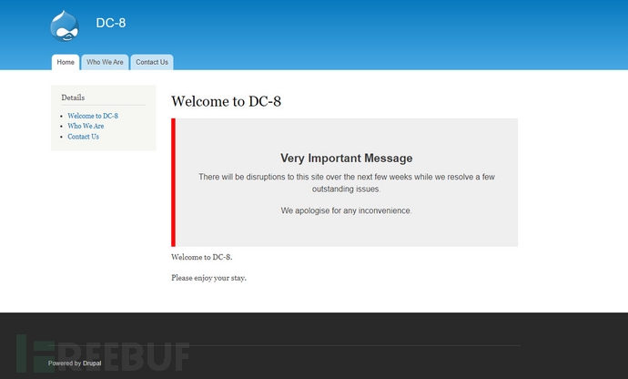 vulnhub DC-8靶机实战 - FreeBuf网络安全行业门户