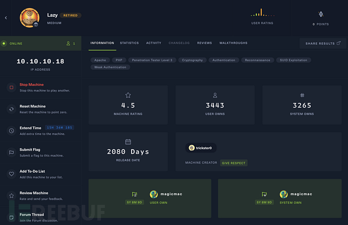 HTB靶机渗透系列之Lazy - FreeBuf网络安全行业门户