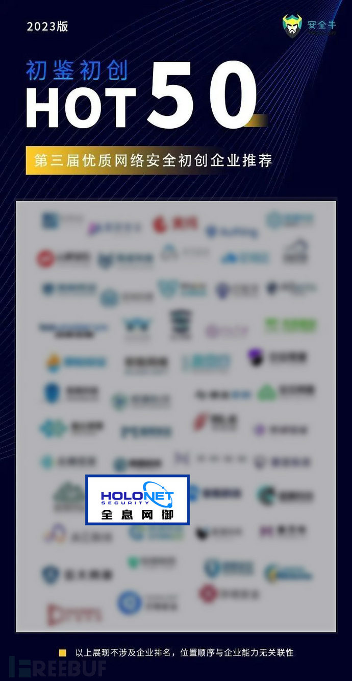 初鉴初创 | 全息网御获载安全牛《网络安全优质初创企业HOT50》报告（2023版） - FreeBuf网络安全行业门户