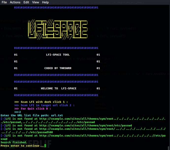 LFI-SPACE：一款功能强大的本地文件包含LFI漏洞扫描工具 - FreeBuf网络安全行业门户