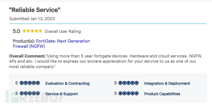 连续四年！Fortinet再度荣膺Gartner Peer Insights™“客户之选”称号 - FreeBuf网络安全行业门户