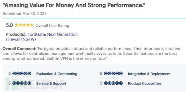 连续四年！Fortinet再度荣膺Gartner Peer Insights(TM)“客户之选”称号 - FreeBuf网络安全行业门户