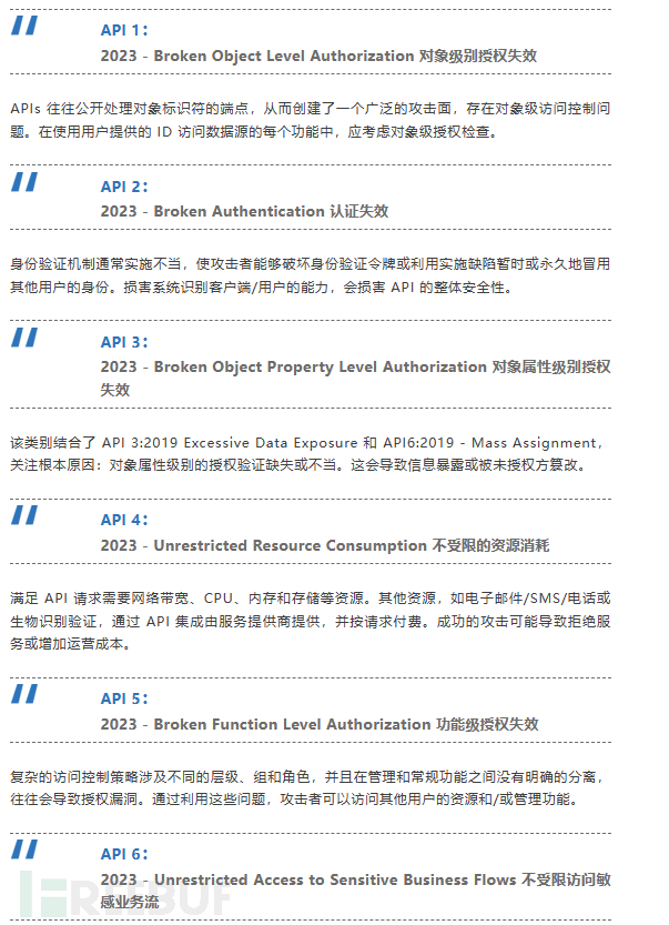 点击速查 API 安全风险清单 | OWASP API Security TOP 10 最终版更新！ - FreeBuf网络安全行业门户