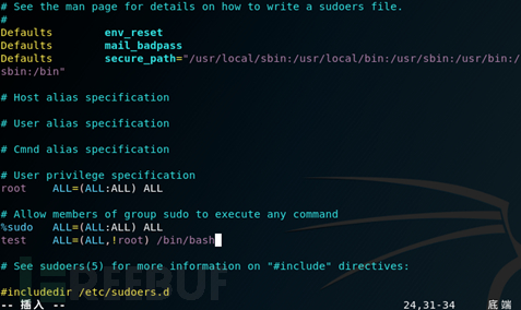 CVE-2019-14287 linux sudo root权限绕过漏洞复现 - FreeBuf网络安全行业门户