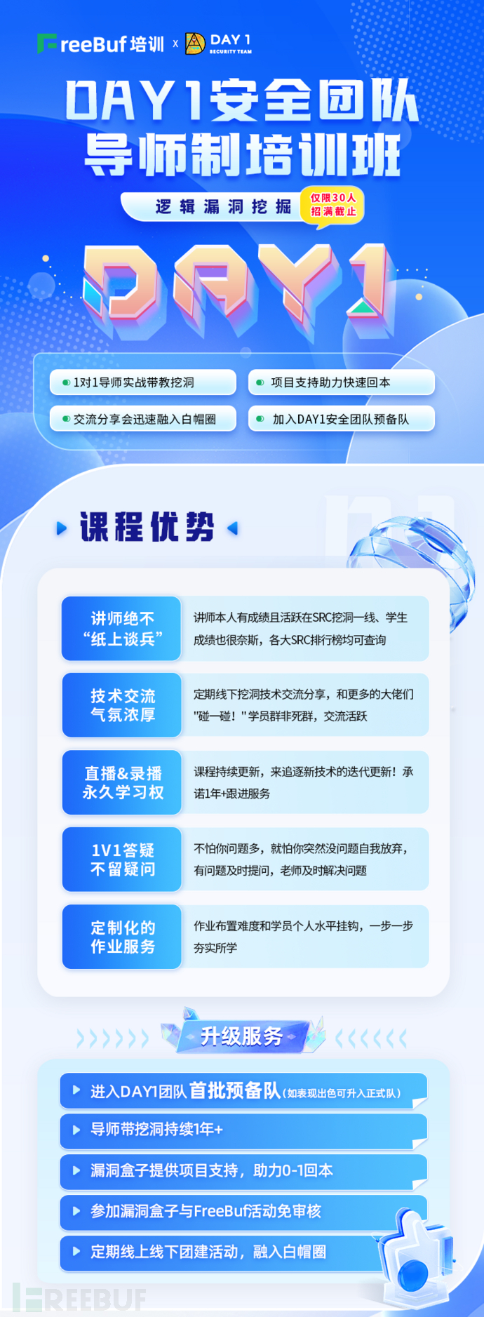 导师揭晓！Day1安全团队导师制培训班，正式招生 | FreeBuf 培训