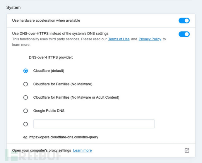 如何在 Opera 中启用DNS over HTTPS - FreeBuf网络安全行业门户
