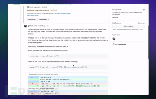 GitHub 推出全新 AI 功能，可自动修复代码漏洞 - FreeBuf网络安全行业门户