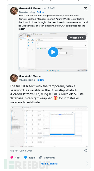 微软新AI工具 Recall 被白帽公开锤了？ - FreeBuf网络安全行业门户
